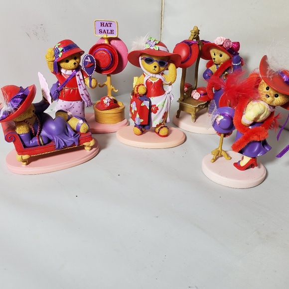 Accents | Happy Hatters Red Hat Collection Figurines Set 5 | Poshmark